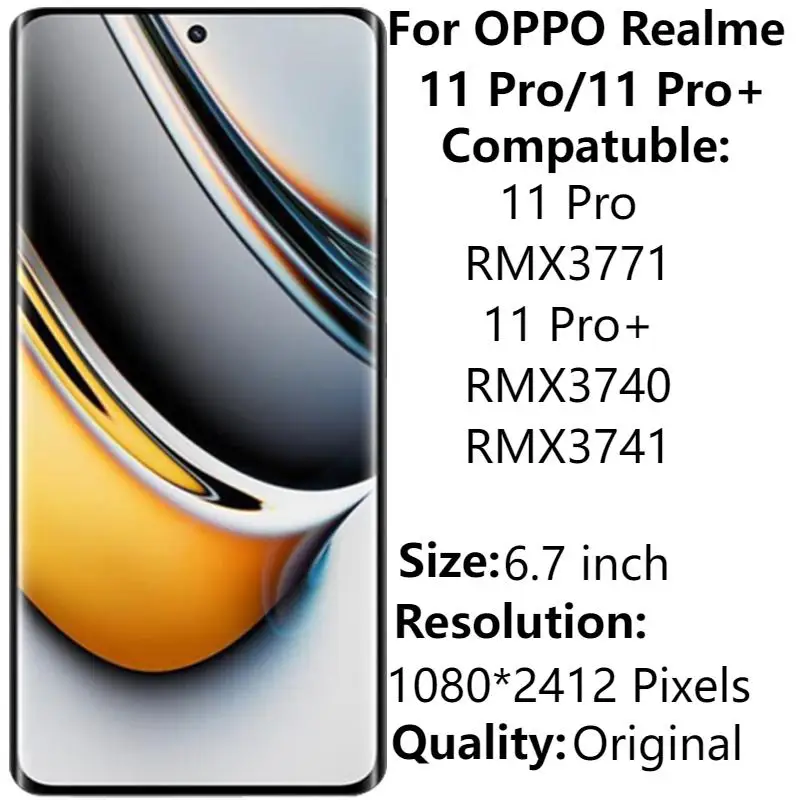 For-Realme-11-Pro-RMX3371-LCD-Display-With-Frame-Original-For-Realme-11 ...
