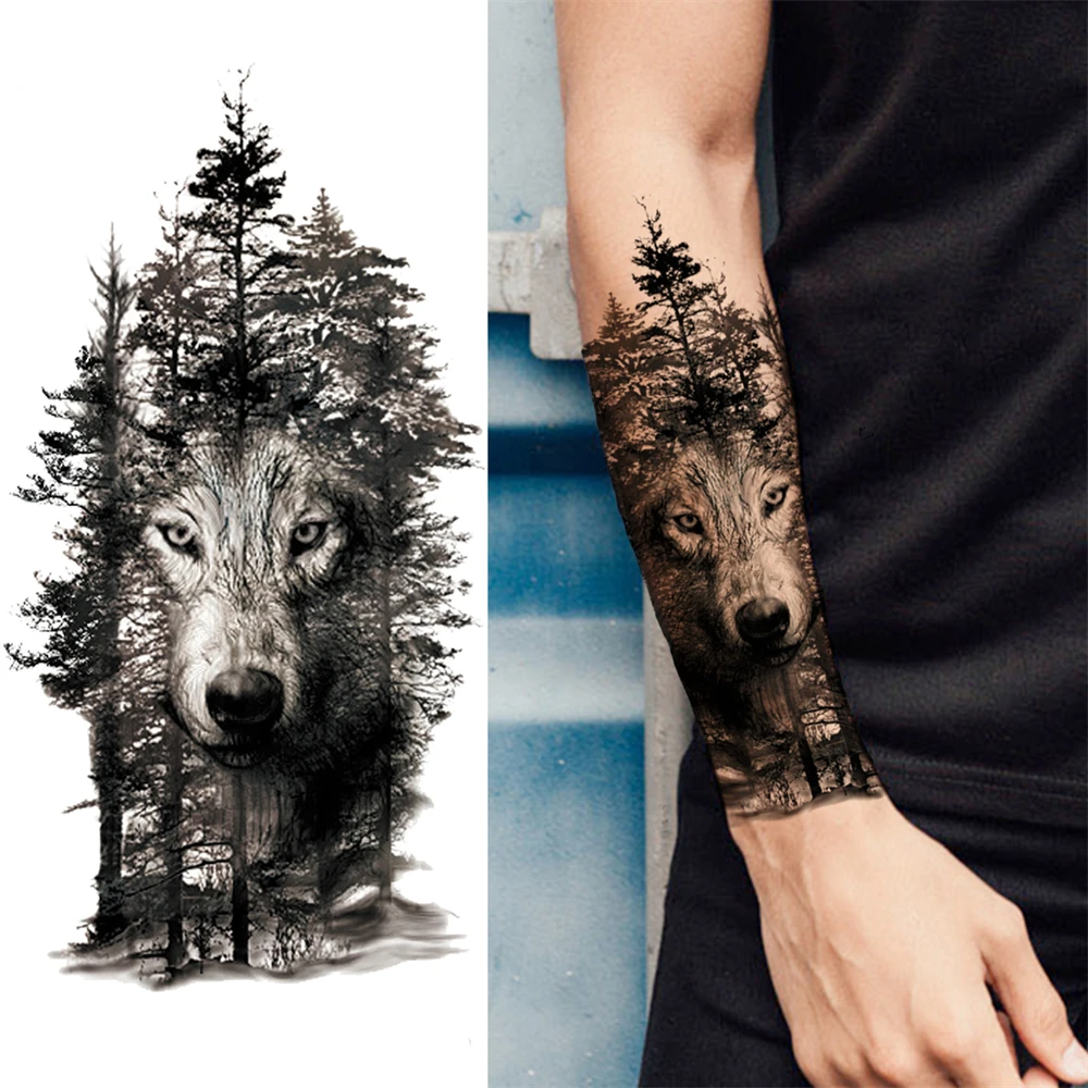 Forest Bear Tattoo Forearm