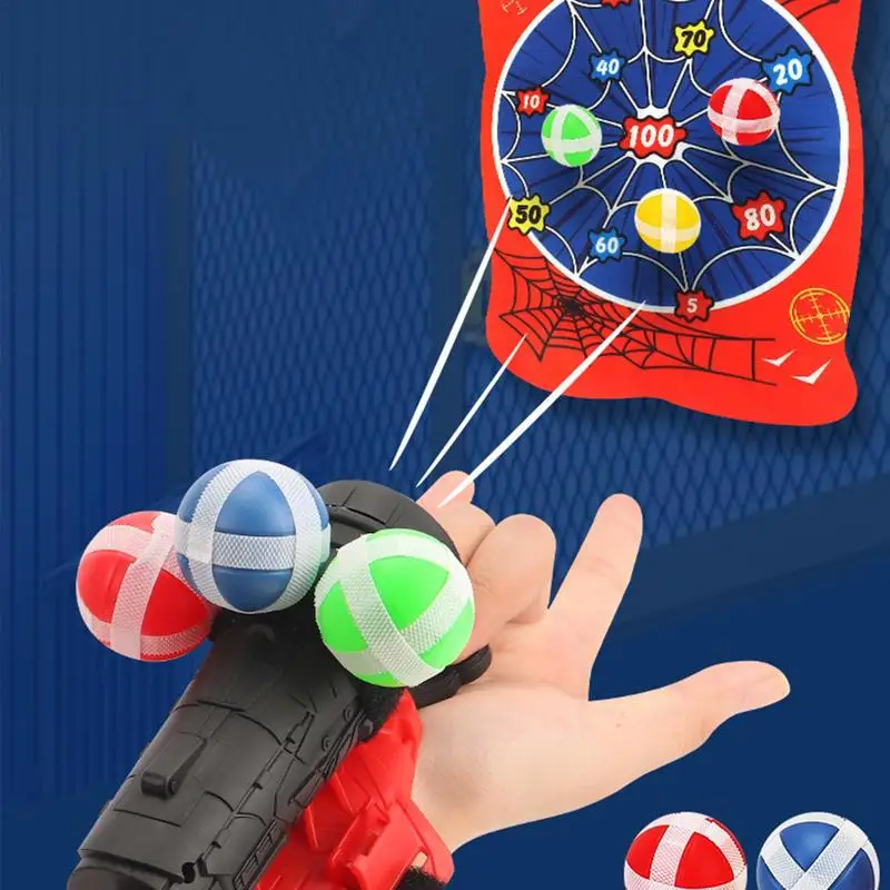 Cartoon-Sticky-Ball-Guns-Wrist-Catapult-Throw-Dartboard-Target-Shooting ...