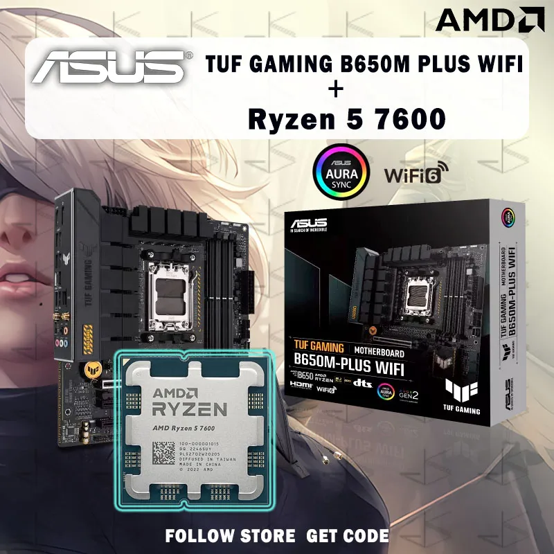 Nova placa mãe AMD Ryzen 5 7600 R5 7600 CPU + Micro ATX Micro ATX Placa ...