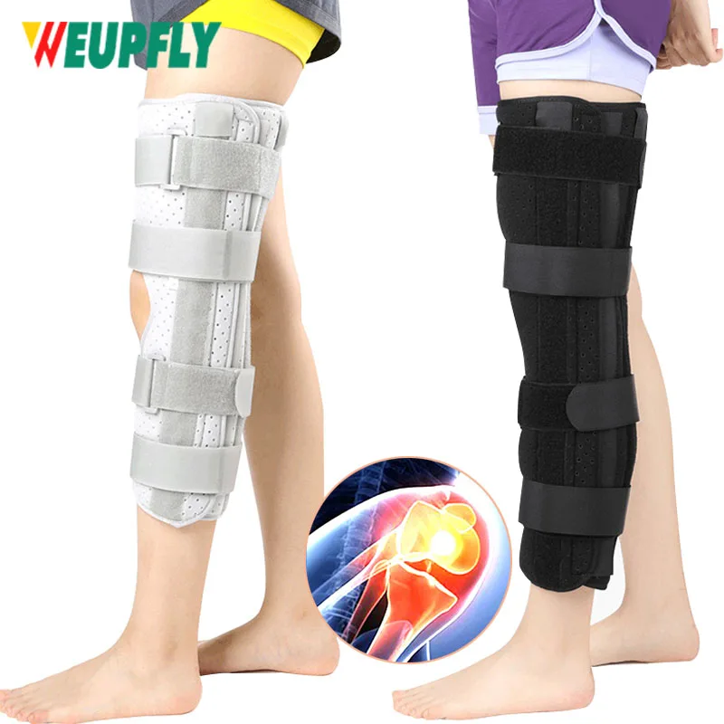 3-Panel-Knee-Immobilizer-Full-Leg-Support-Brace-Aluminum-Alloy-Straight ...