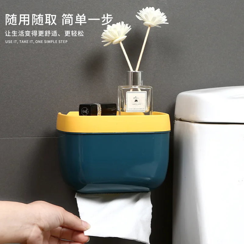 Hanging-tissue-box-waterproof-non-perforated-toilet-roll-paper-box ...