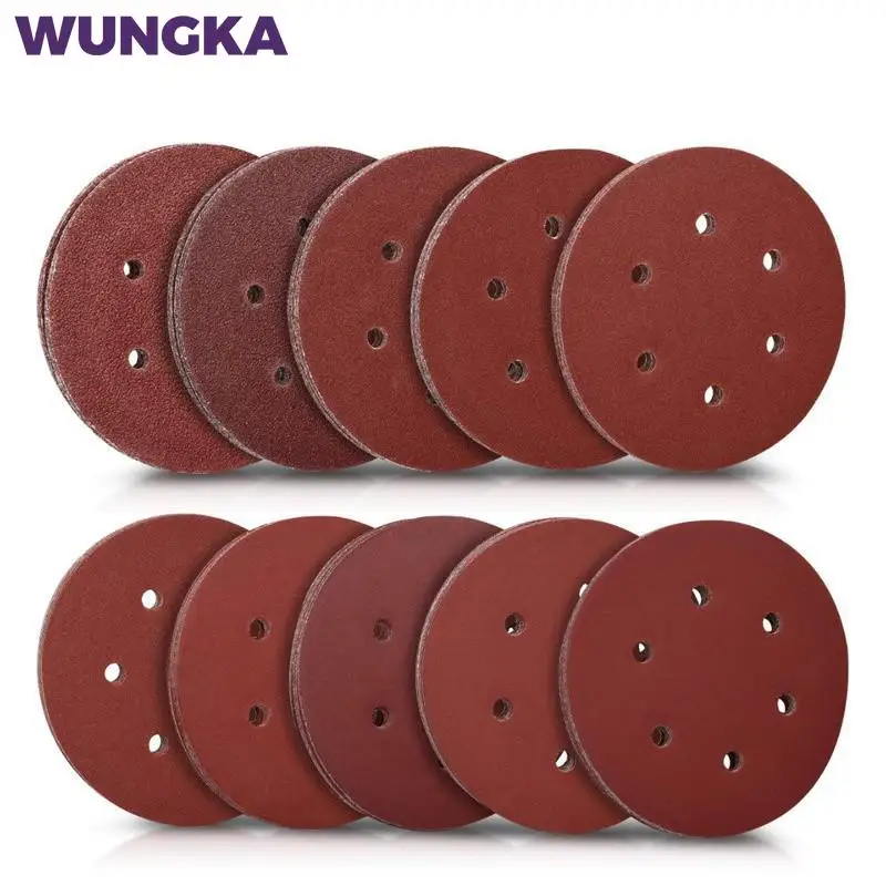 6-Inch-Holes-150MM-Sanding-Discs-60-2000-Grit-Flocking-Sandpaper ...