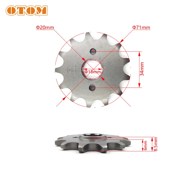 OTOM Motorcycle 520 Chains 13T Front Engine Sprocket Forged Lightweight ...