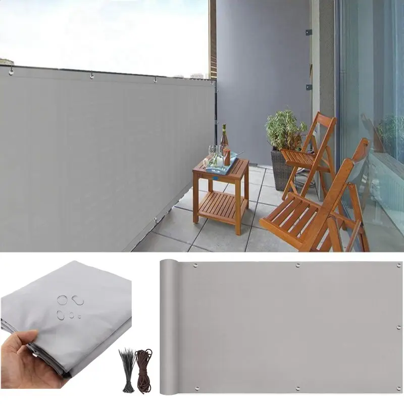 Grey-Anti-UV-Polyester-Waterproof-Shade-Cloth-Railing-Privacy-Screen ...