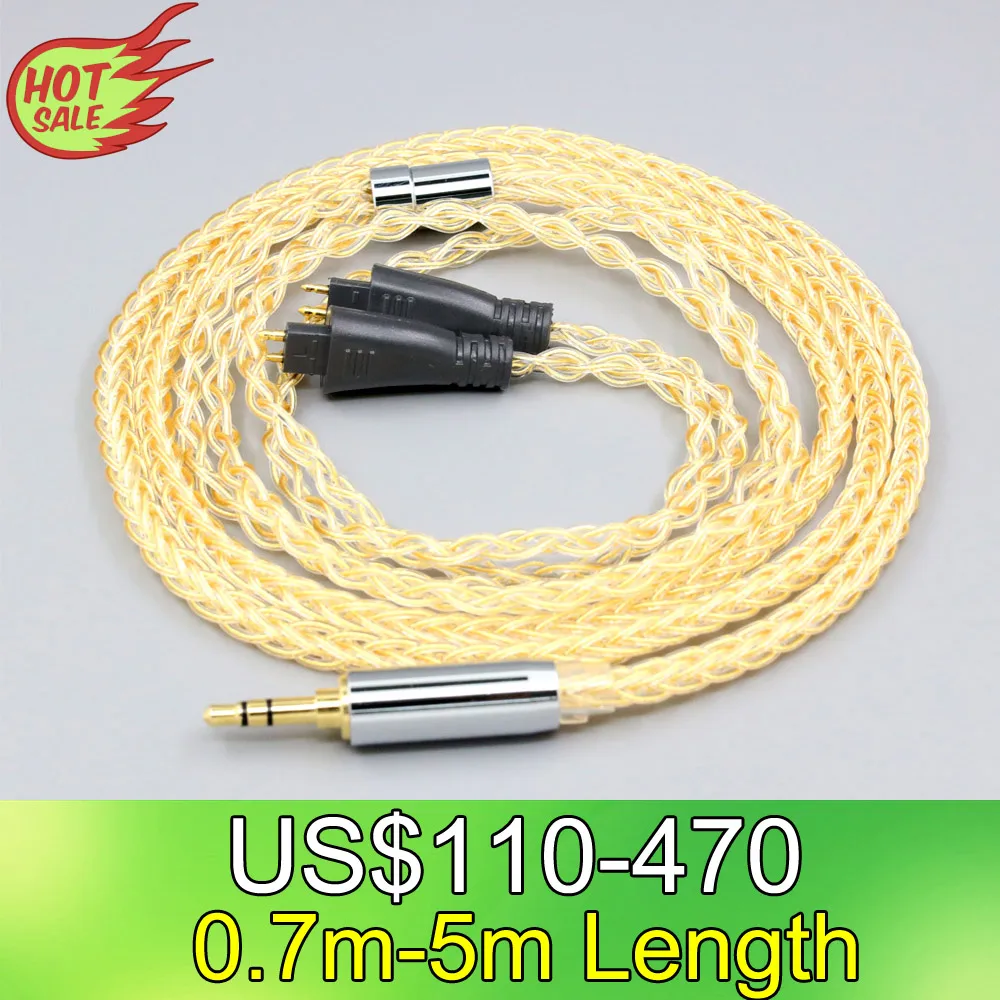 LN008415-8-Core-99-7n-Pure-Silver-24k-Gold-Plated-Earphone-Cable-For ...