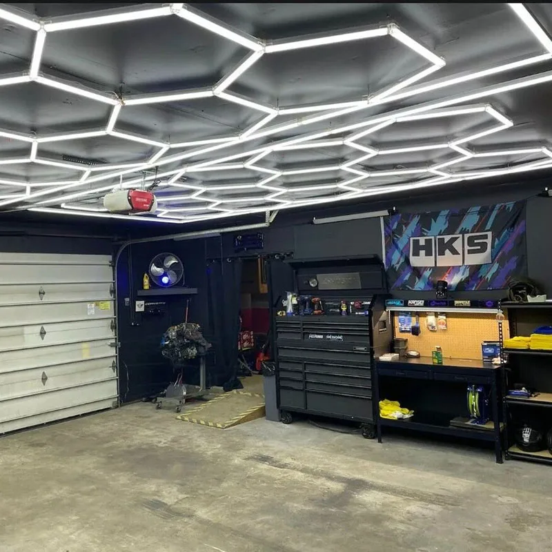 Hexagon-Detailing-Workshop-Ceiling-Led-Lights-For-Car-Shop-And-Garage ...