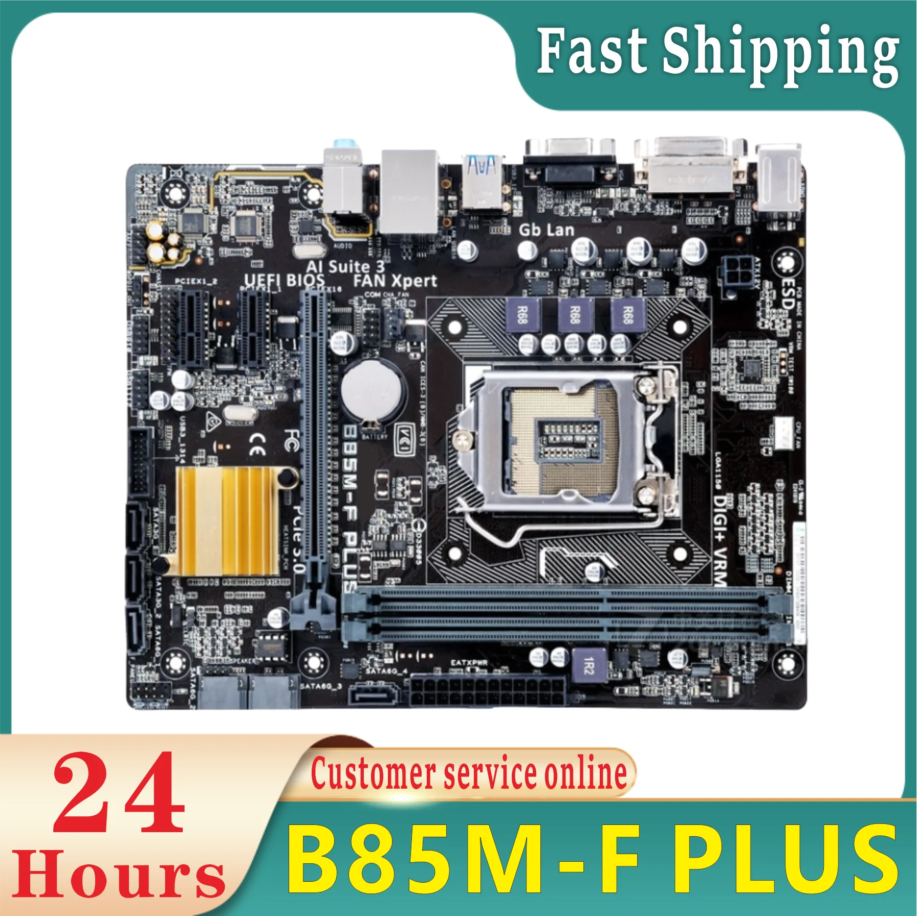 B85M-F-PLUS-computer-board-B85-LGA-1150-supports-Core-i7-i5-i3-SATA3 ...