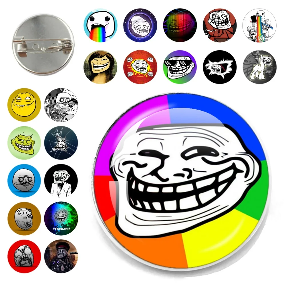 Funny TrollFace Pins NoMeGusta Rage Face ForeverAlone Meme Glass ...