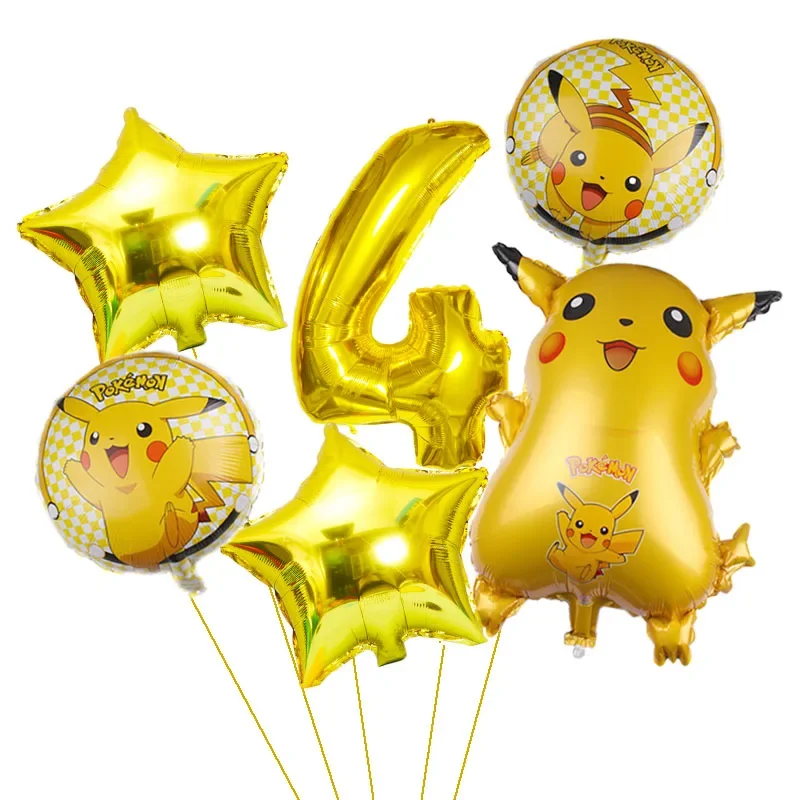 6 globos de fiesta de Pokémon, Pikachu, Squirtle, decoración para ...