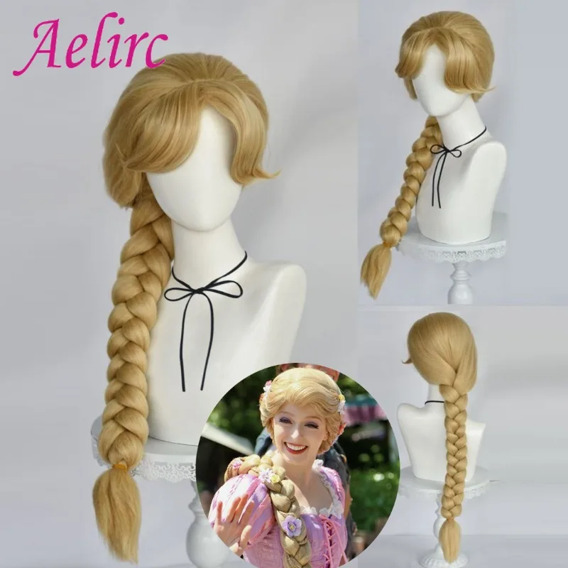 Princess Cosplay Wig Rapunzel‌ Anime Coser Synthetic Long Ponytail ...