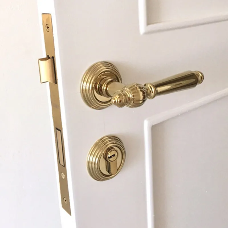 Golden-Door-Lock-Indoor-Nordic-Bedroom-Solid-Wood-PVD-Room-Door-Lock ...