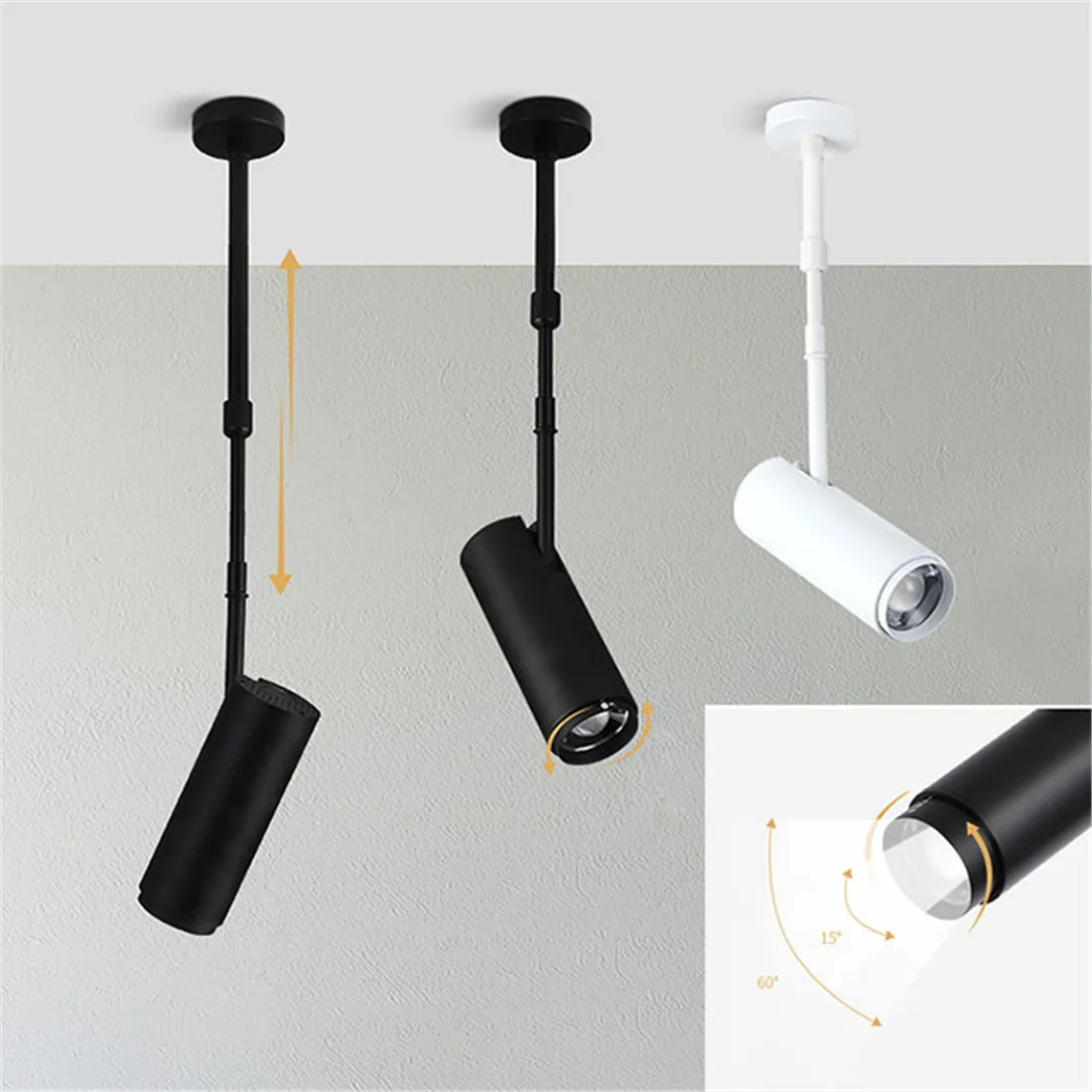 Black-White-Trade-Show-Spotlights-Extension-Rod-LED-Display-Lighting ...