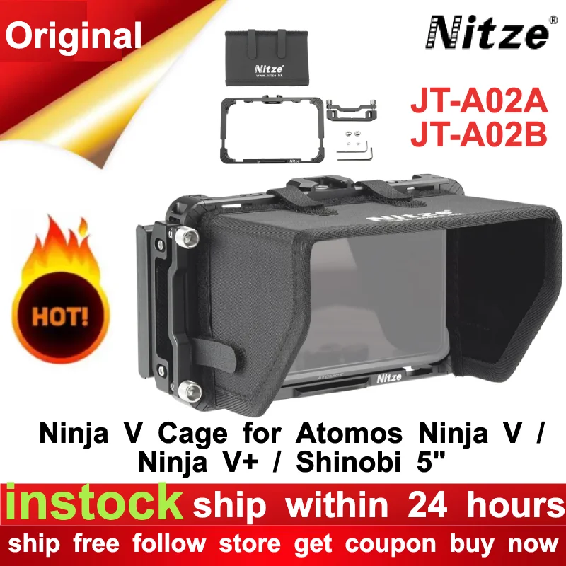 Nitze Ninja V Cage for Atomos Ninja V / Ninja V+ / Shinobi 5" with HDMI ...