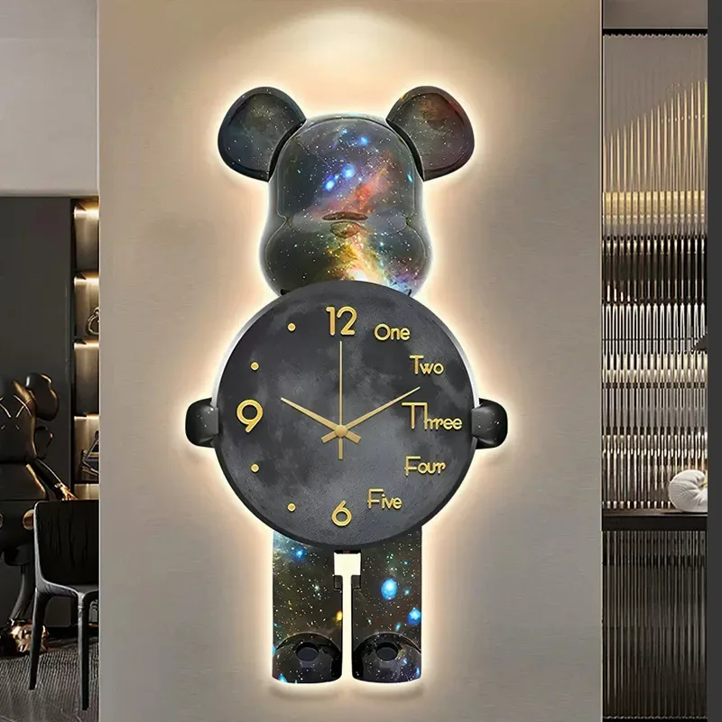 Aesthetic-Bear-Wall-Clocks-LED-Lamp-Unique-Bear-Silent-Sconce-Luxurious-Porch-Living-Room ...