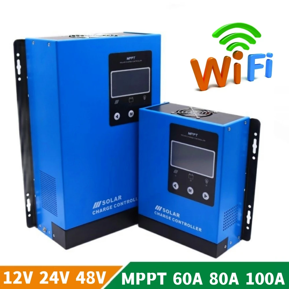 12V 24V 36V 48V 60A 80A 100A MPPT Solar Laderegler WiFi Bluetooth 150V PV regler Für LiFePO4 ...