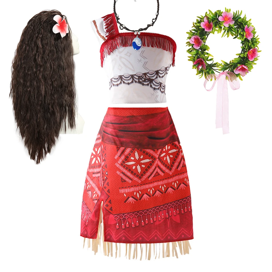 New Moana 2 Dress for Girls Single Shoulder Cosplay Vaiana Costume Kid ...