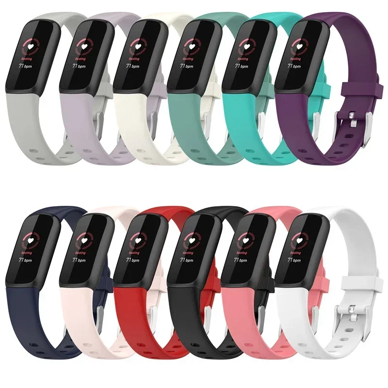 Sport Wrist Strap For Fitbit Luxe Band Soft Silicone Replacement ...