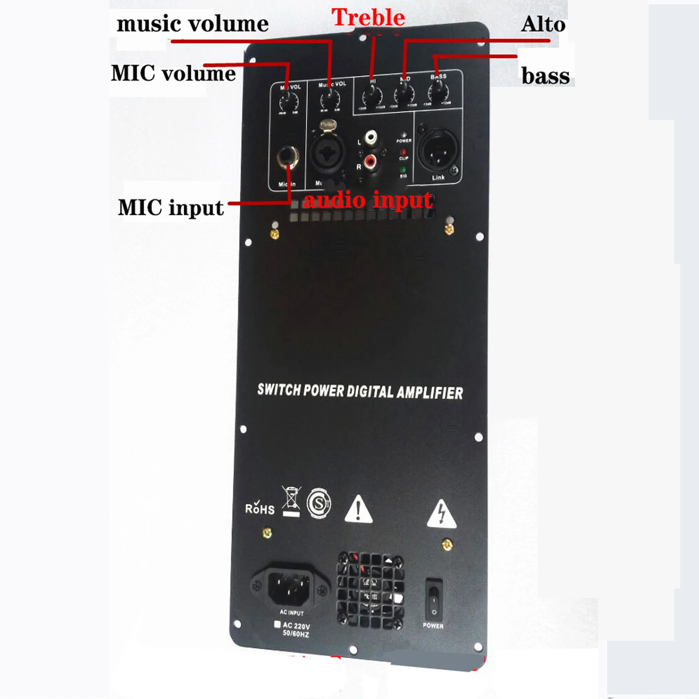 110v/220v Class D 500w Digital Heavy Power Amplifier Hifi Audio Module ...