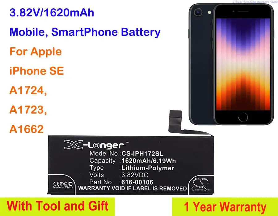 Cameron Sino Batería de teléfono inteligente para Apple, 1620mAh, 616 ...