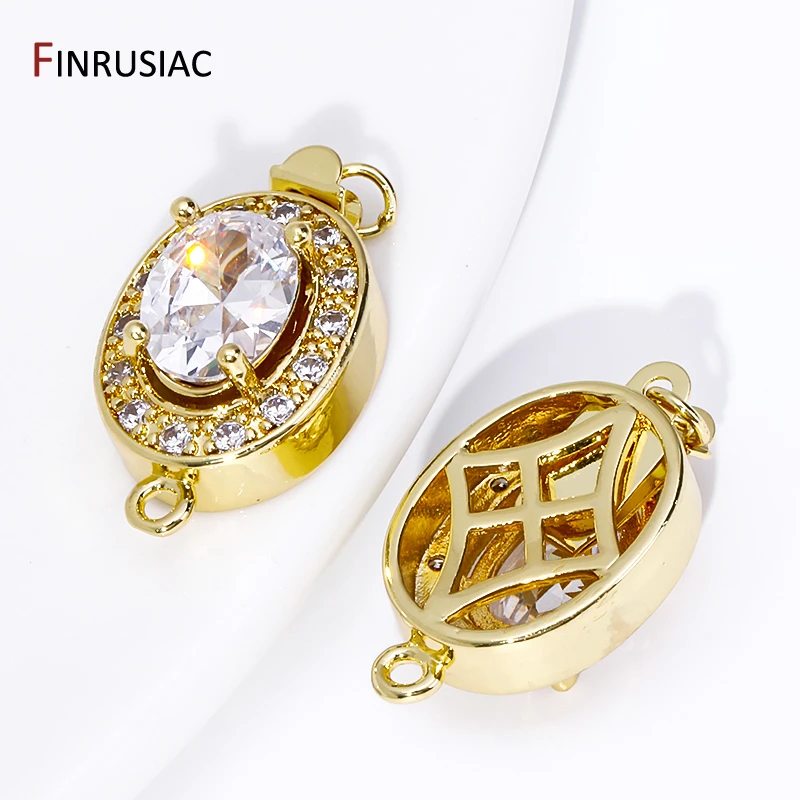 Trendy-18K-Gold-Plated-Brass-Oval-Inlaid-Zircon-Insert-Clasps-Connector ...