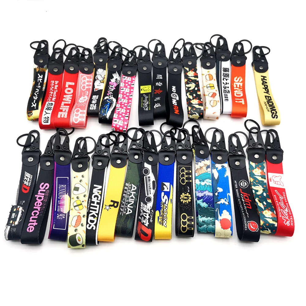 JDM-Keyring-Initial-D-Nylon-Keychain-Nightkid-Auto-Key-Tag-Steel-Spring ...