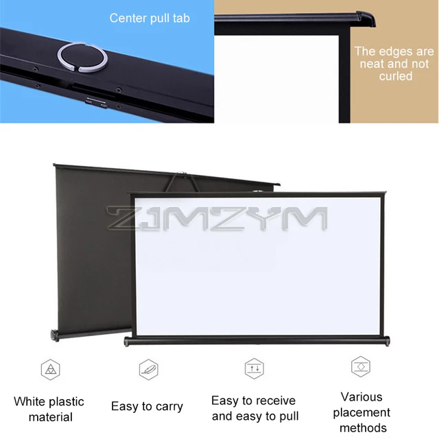 Layar Proyeksi Mini Mudah Dibuka 50 Inci 16X9 Layar Lebar