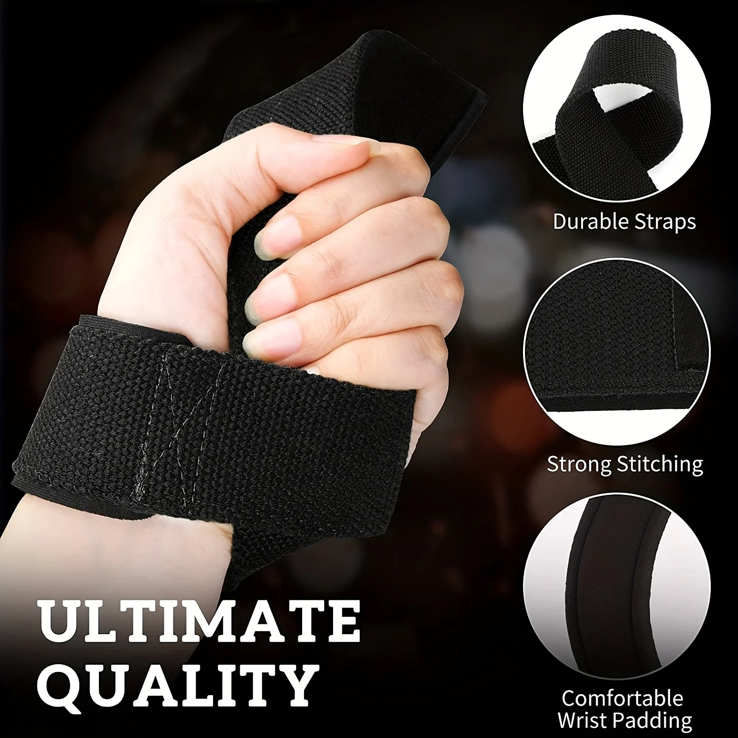 1 pair Durable Non-Slip Weightlifting Wrist Support – AllFitness.Solutions