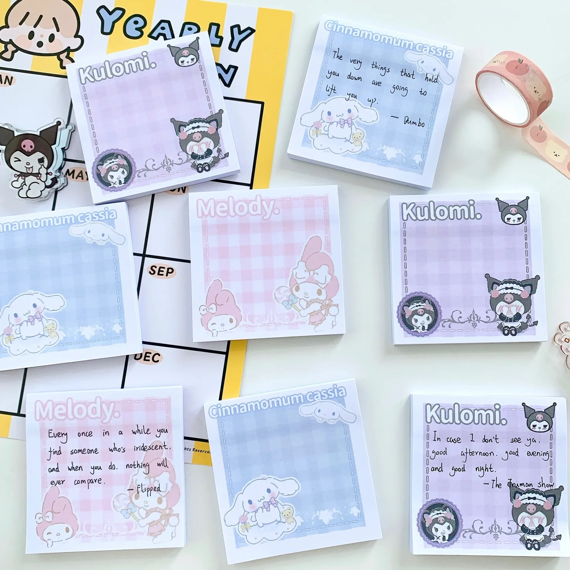 50pcs-Cartoon-Anime-Sanrio-Cute-Cinnamoroll-My-Melody-Kuromi-Sticky ...