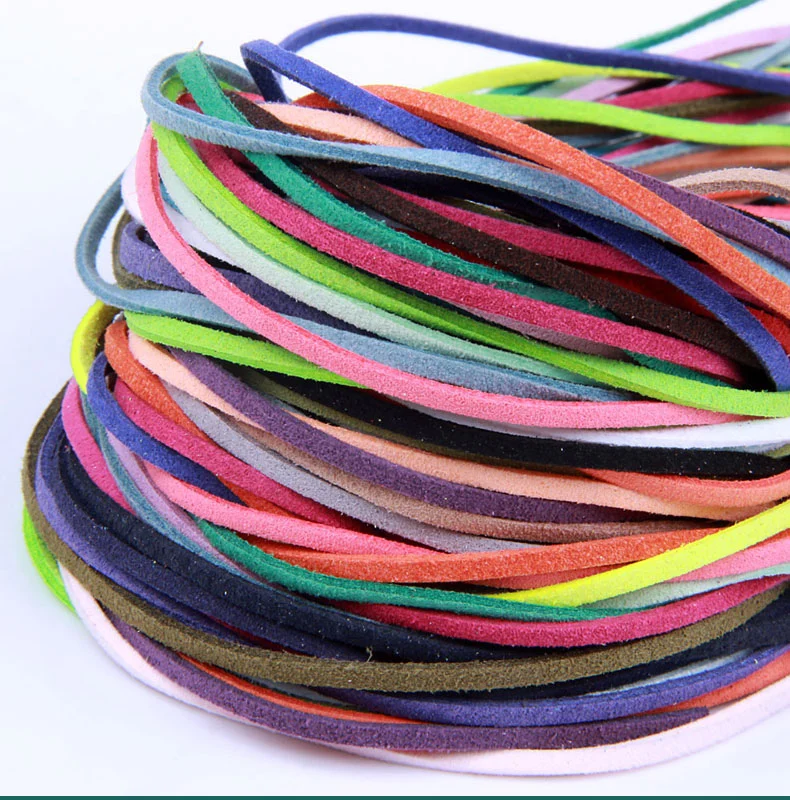 100yards/roll 3mm Flat Faux Suede Braided Cord Korean Velvet Leather ...