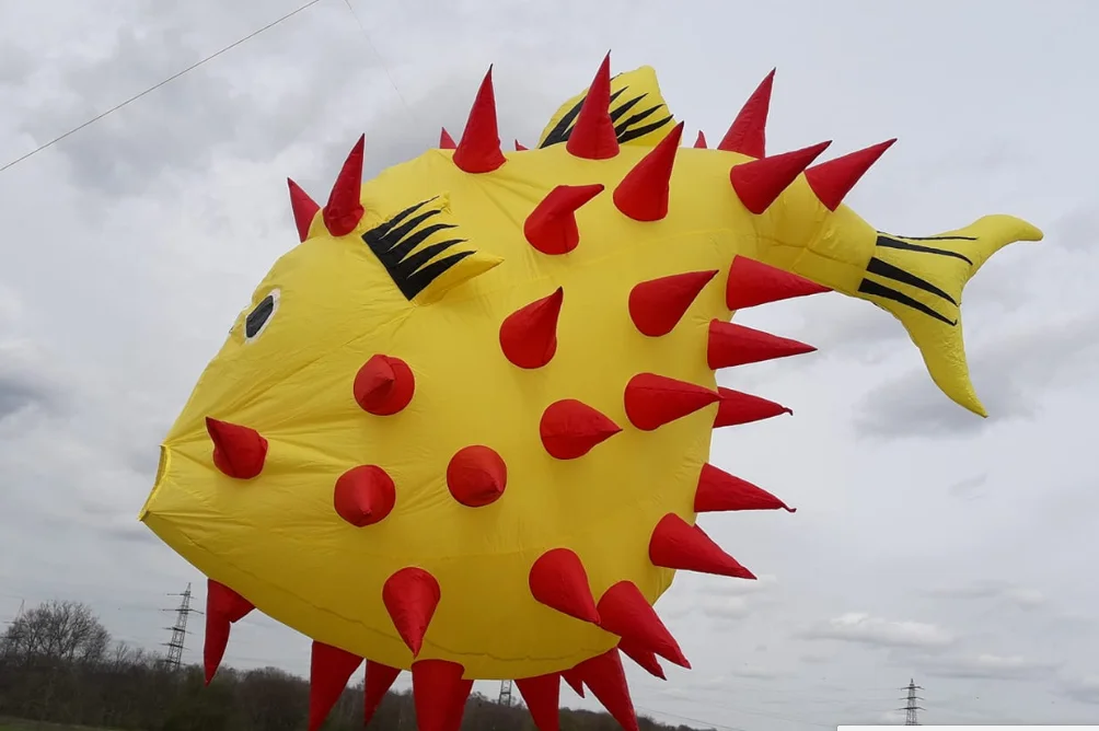 3m globefish Soft kite multi color fabric splicing skate pendant kite ...