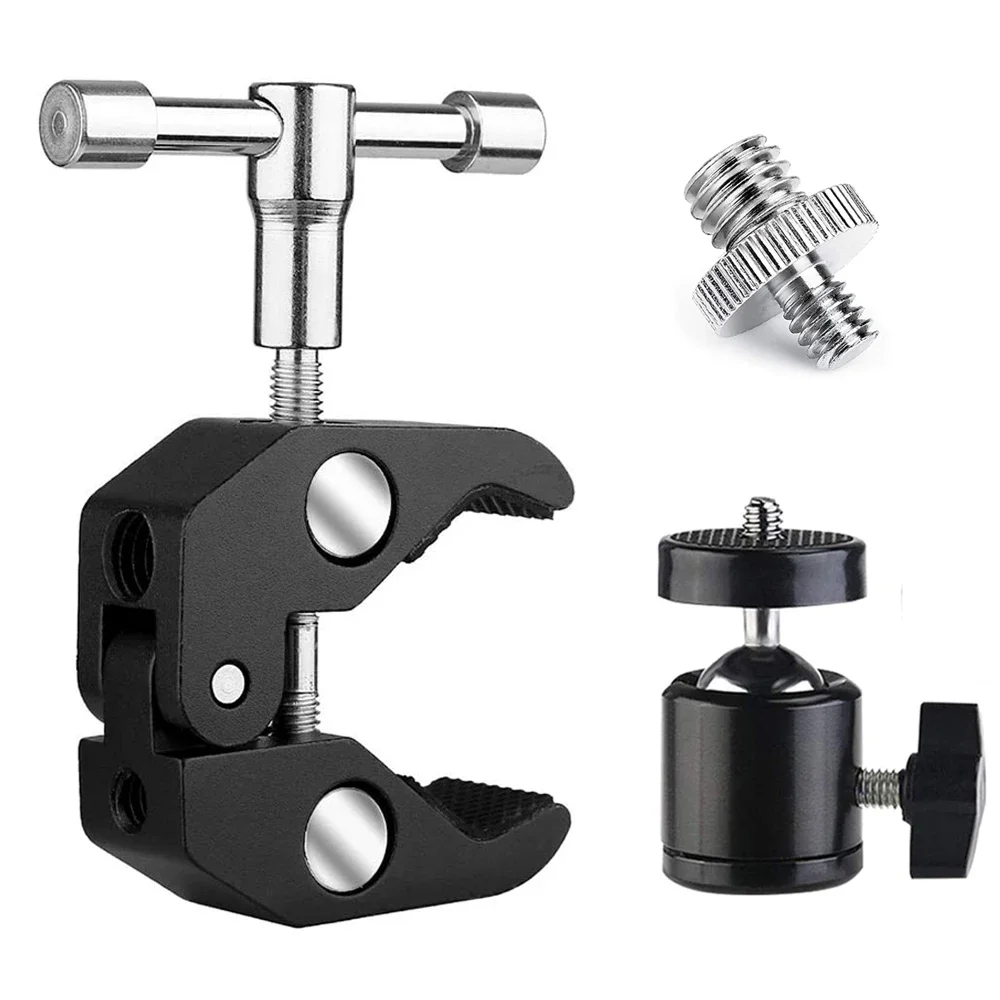 ZUIDID-Metal-Super-Clamp-with-360-Ball-Head-Magic-Arm-Clamp-with-1-4-3 ...