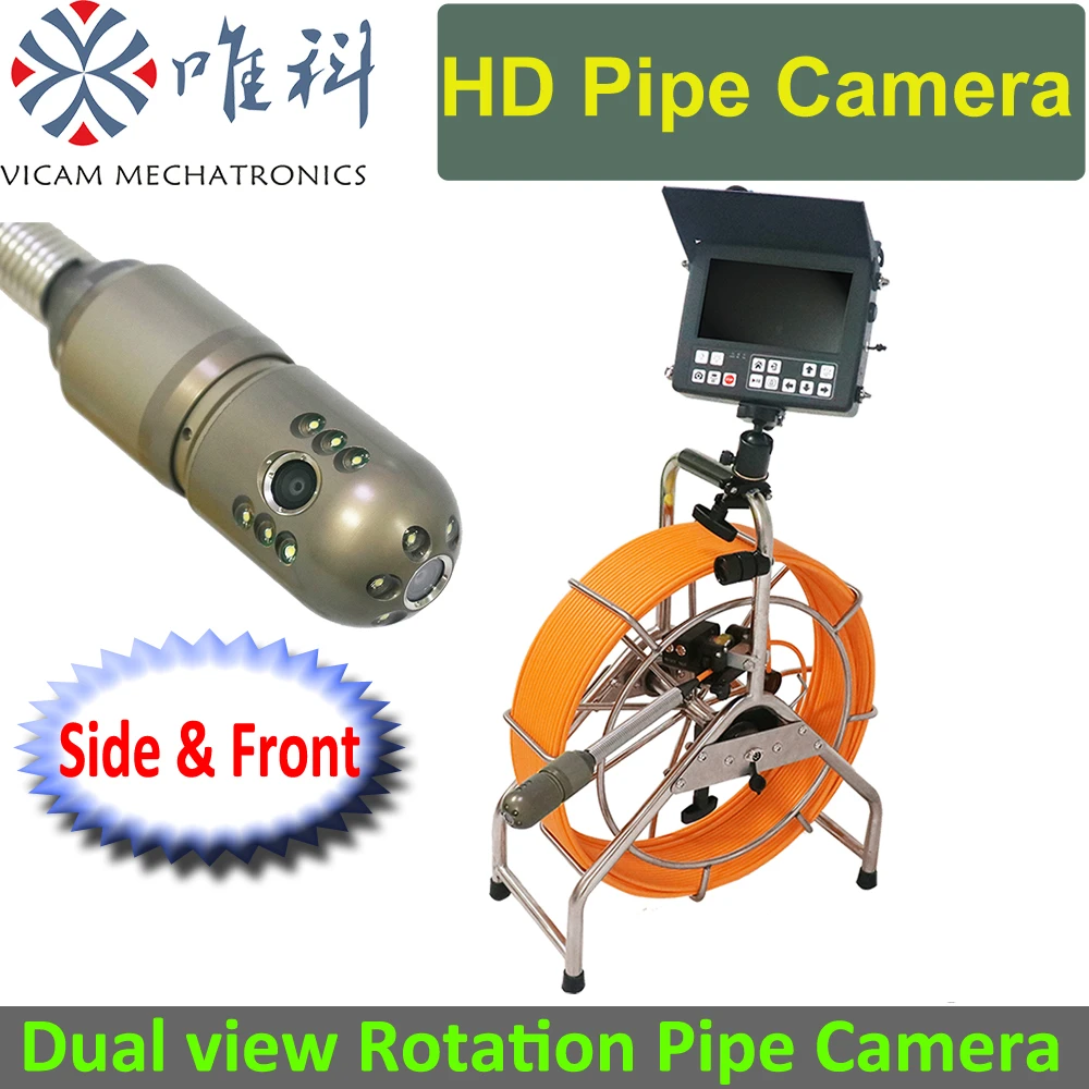 Small Diameter 45mm Rotation Inspection Camera For Sewer Drain Pipe ...