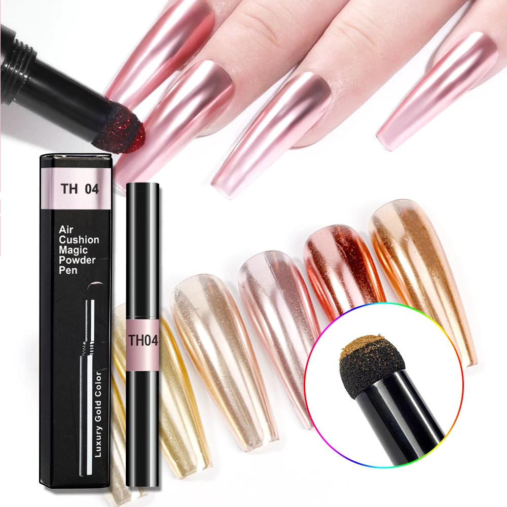 1-Holographic-Nail-Powder-Pen-Chrome-Nail-Powder-Air-Cushion-Pen-Mirror ...