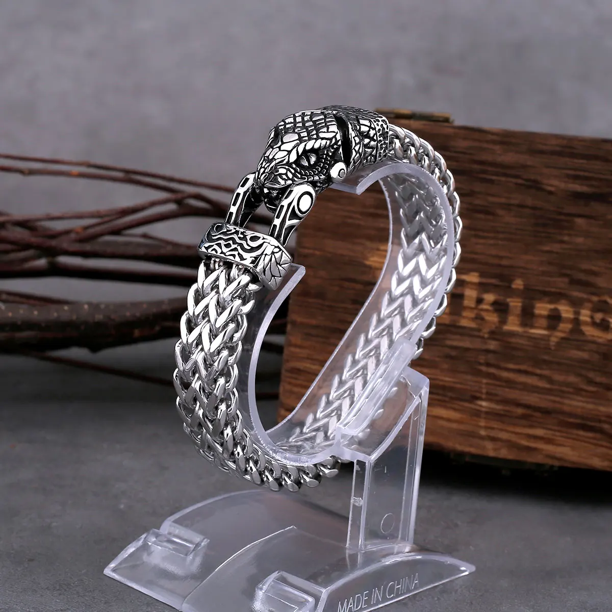 High Quality Nordic Viking Never Fade Stainless Steel Dominant Snake ...
