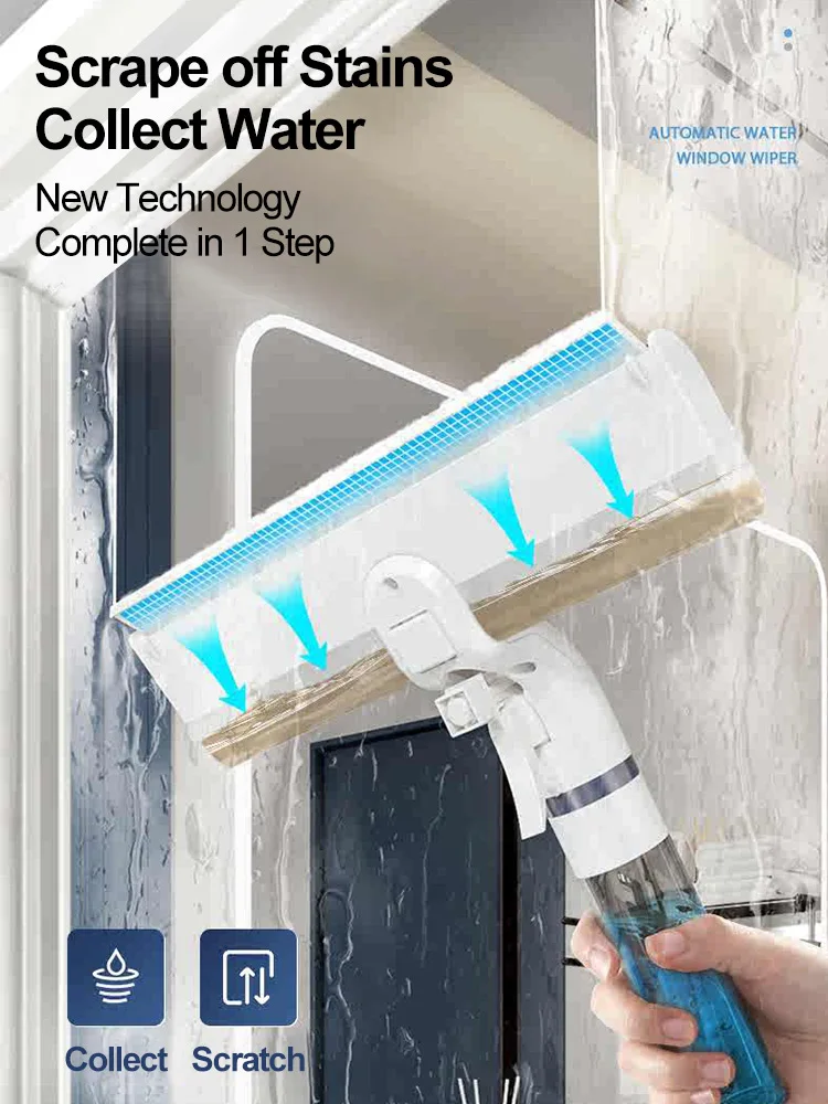 4 In 1 Window Cleaner Window Squeegee With Spray Bottle And Water ...