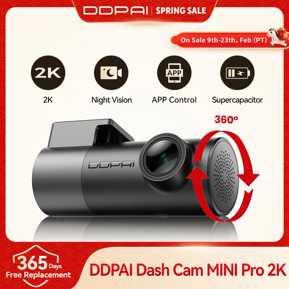 DDPAI MINI Pro 2K 1440P Dashkamera WiFi DVR 121 ° FOV Nachtsicht Smart ...