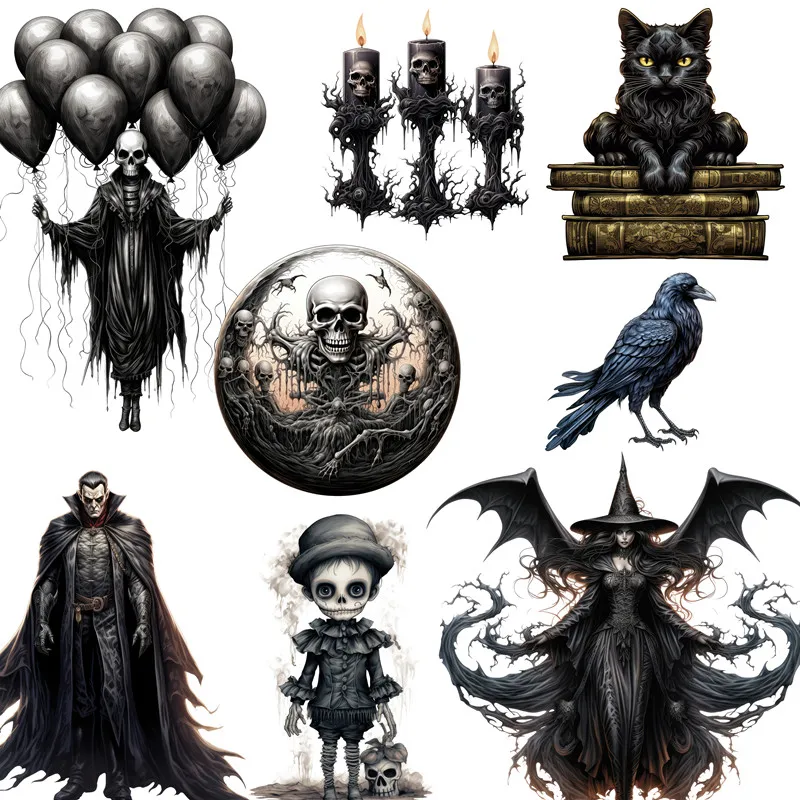 Black-Terror-Halloween-Stickers-Crafts-And-Scrapbooking-stickers-kids ...