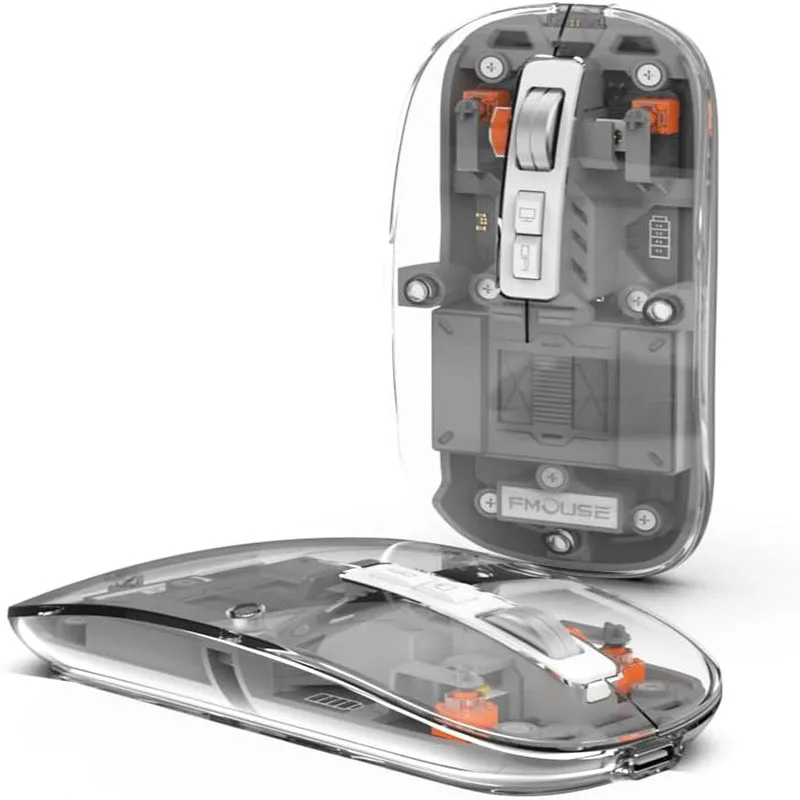 Transparent-Wireless-Mouse-BT5-1-2-4G-Bluetooth-Mouse-Rechargeable-Mute ...