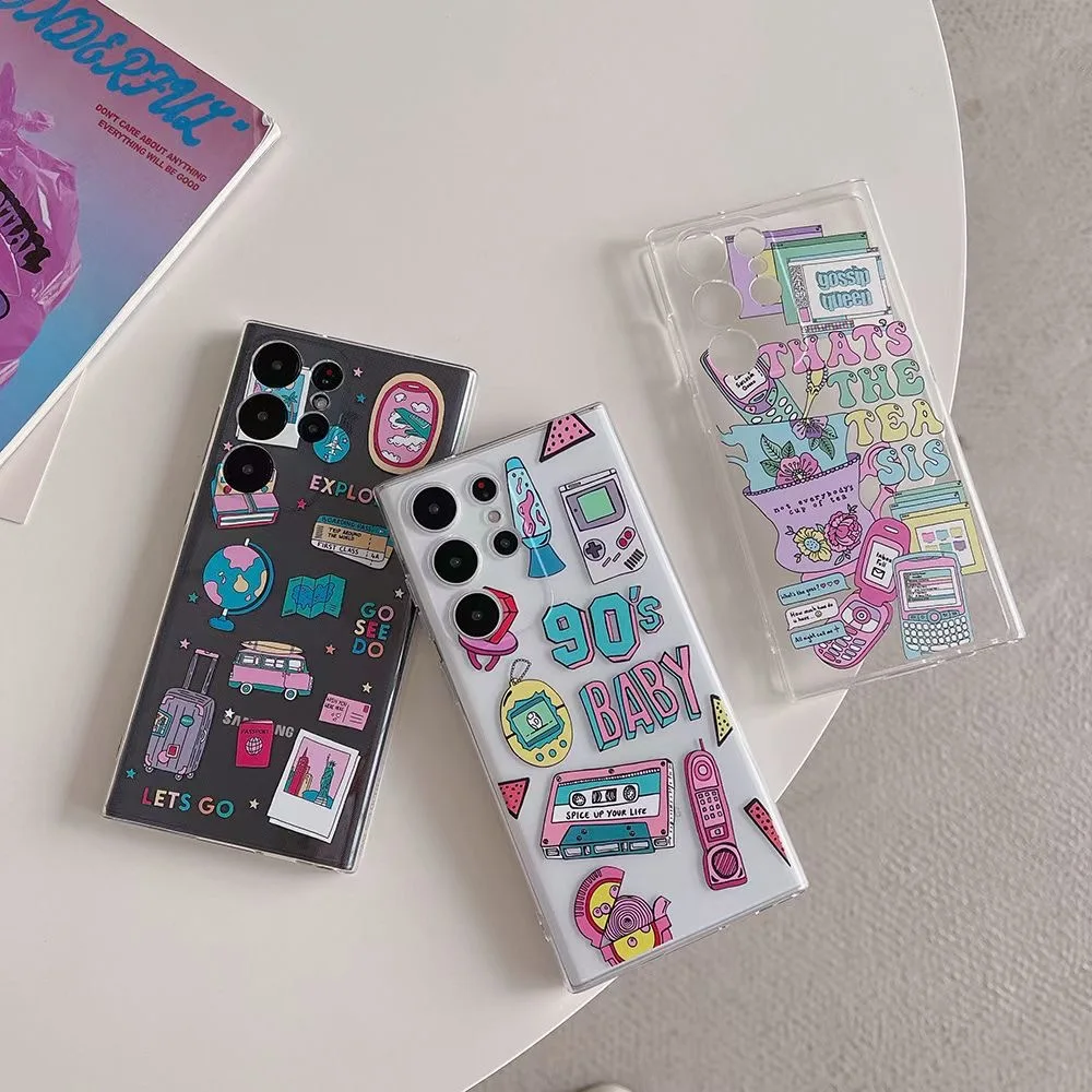 Hot Labels Collage Stickers Aesthetic Case For Samsung S22 S21 S20 Fe ...