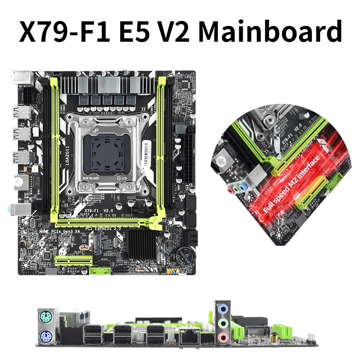 X79-F1 E5 V2 Motherboard with M.2 Interface USB2.0 4 Slot DDR3 SATA2.0 ...