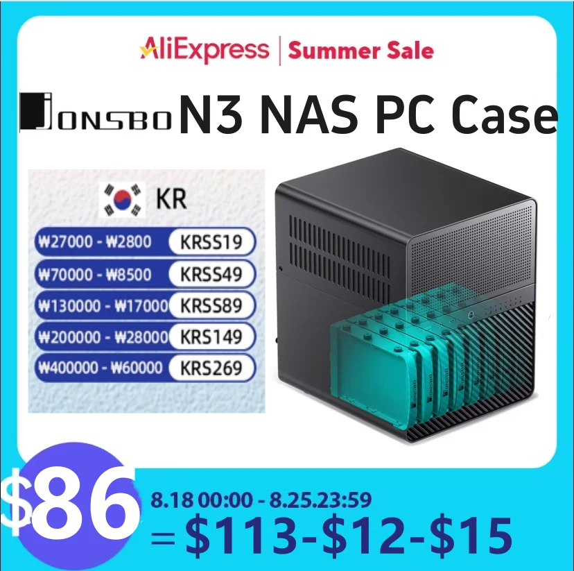 JONSBO-N3-NAS-Mini-Case-All-In-One-Aluminum-ITX-Chassis-8Hard-Disk ...