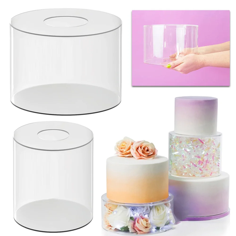 라운드 아크릴 케이크 디스플레이 보드 케이크 가장자리 부드러운 스크레이퍼 케이크 트레이 Diy 라운드 장식 케이크 리필 보드 베이스 케이크 도구 신제품