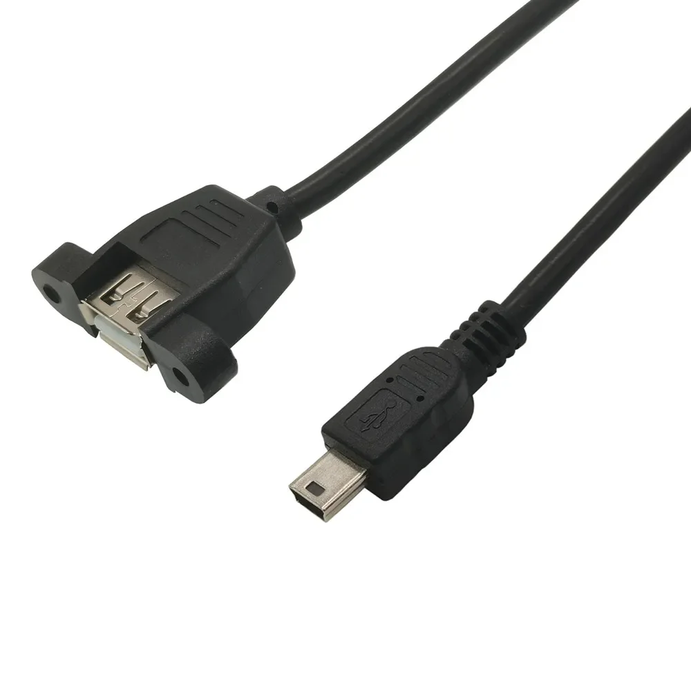 Mini-USB-Cable-V3-to-USB-Type-A-Female-Screw-Lock-Panel-Mount-Cable ...