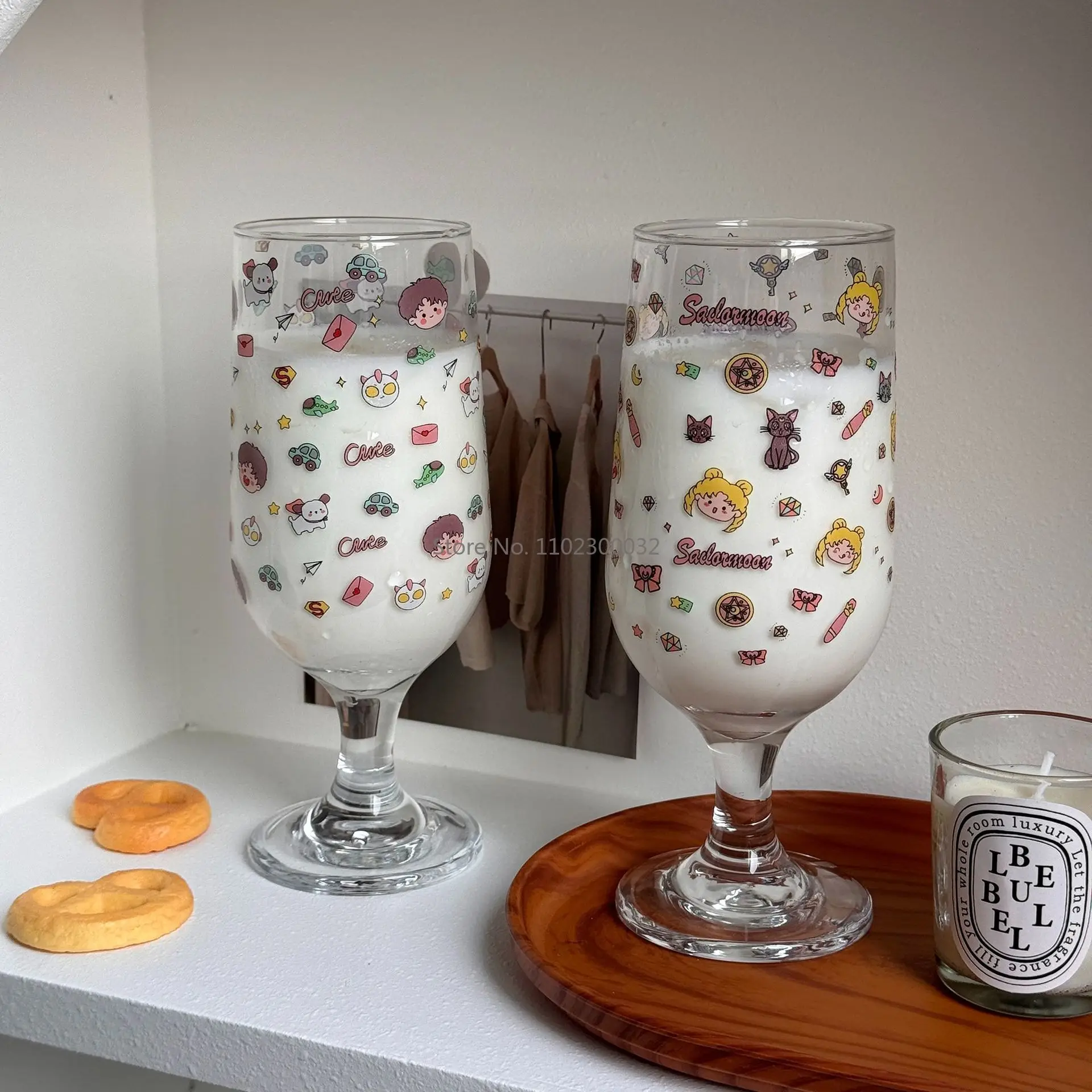 Hand-painted-Couple-Girls-Printed-Tall-Glass-Home-Coffee-Cups-Wine-Cups ...
