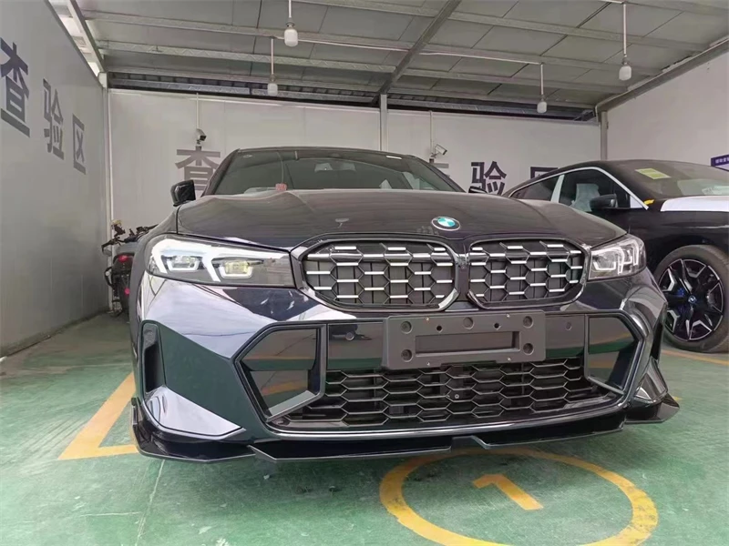 BMW 3 シリーズ G20 G28 325 330 2023 2024 フロントリップスポイラー高品質リアルカーボンファイバー & ABS ...