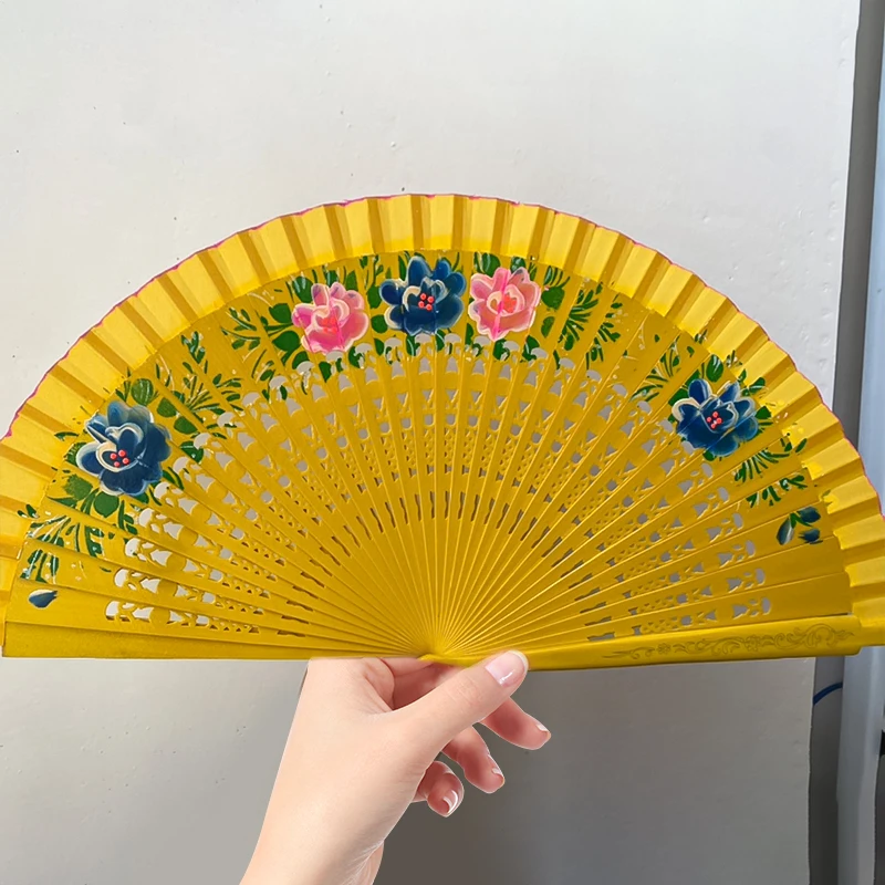 Colorful-Flowers-Performance-Props-Women-Folding-Fans-Dance-Party-Show ...