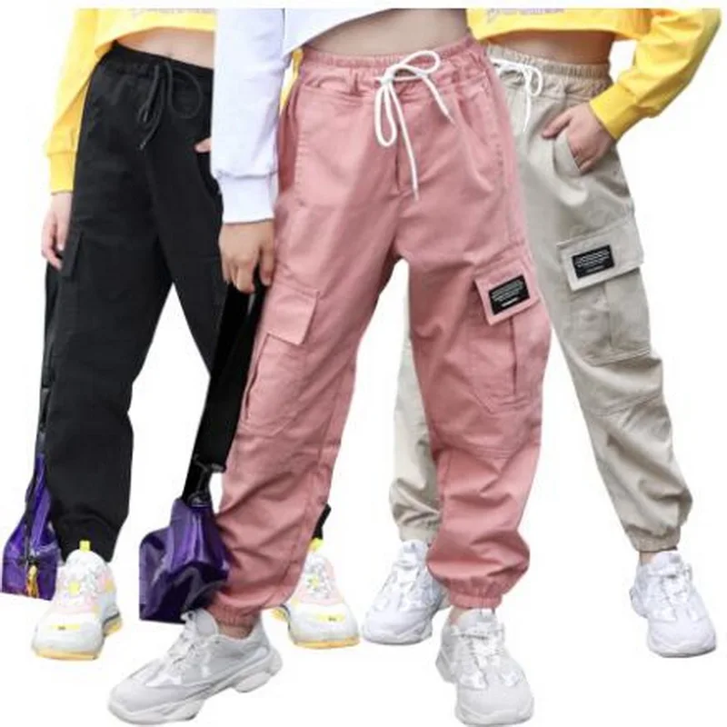 Kids-Girls-Sports-Pants-Fashion-Pure-Color-Casual-Cargo-Pants-For ...