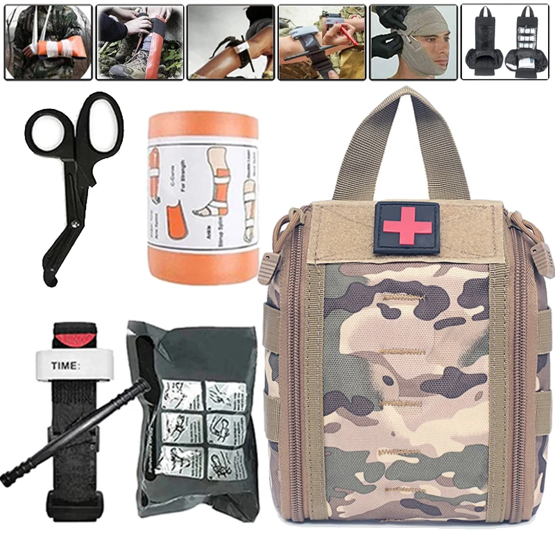 Outdoor Camping Hunting Tactical First Aid Kits Bag Israeli Bandage ...