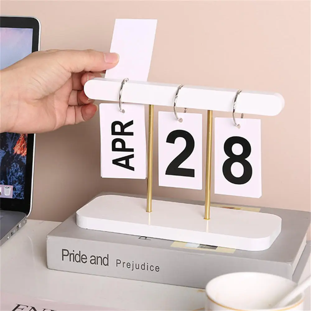 Modern-Wooden-Perpetual-Calendar-Flip-Month-Date-Display-Desktop ...